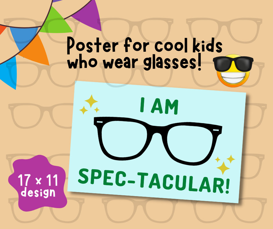 Poster for Kids With Glasses 17 X 11 Instant Digital File - Etsy