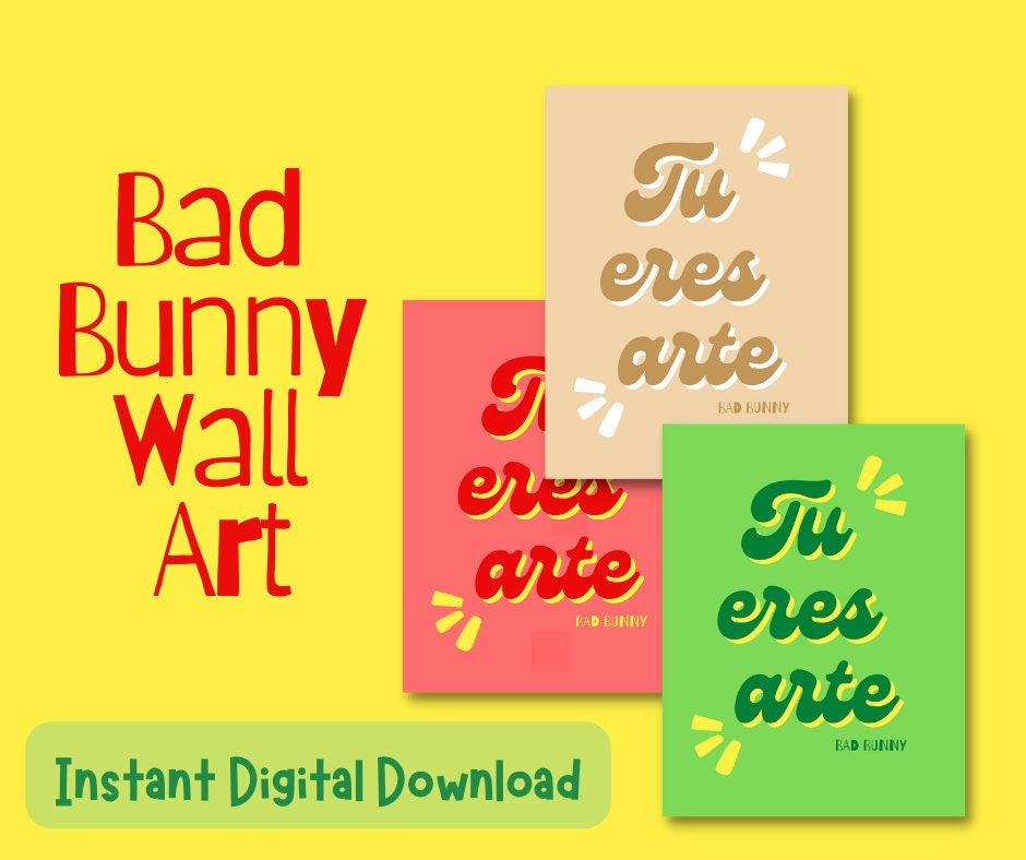 Bad Bunny Wall Art Teacher Art Spanish Bad Bunny Digital - Etsy
