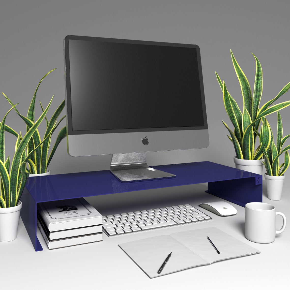 Modern Elegant Steel Monitor Stand for Computer Desk - Etsy
