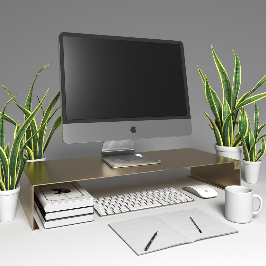 Modern, Elegant Steel Monitor Stand for Computer, Desk Organizer ...