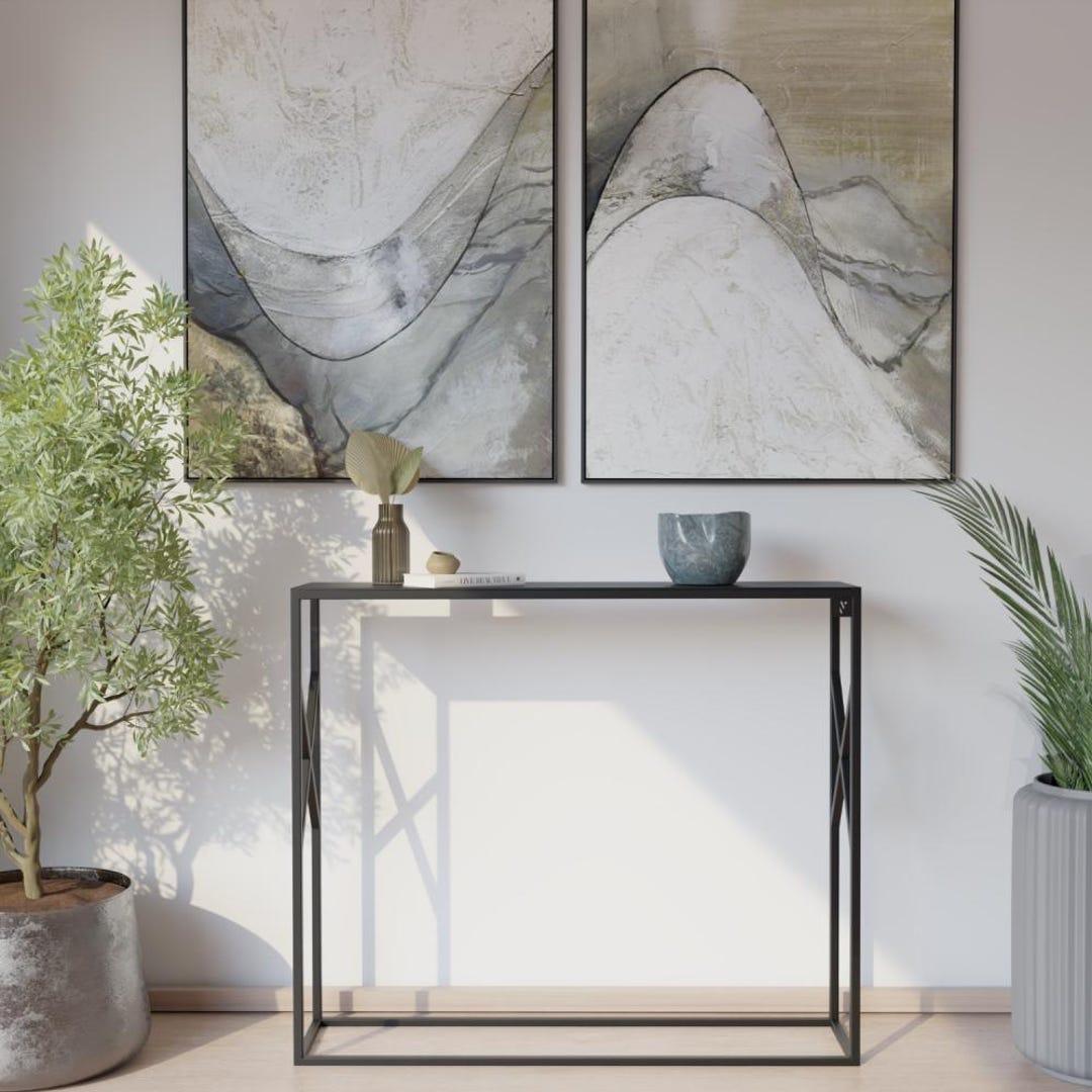 Minimalist Steel Console Table: Slim Entryway Hall Table, Modern Decor ...