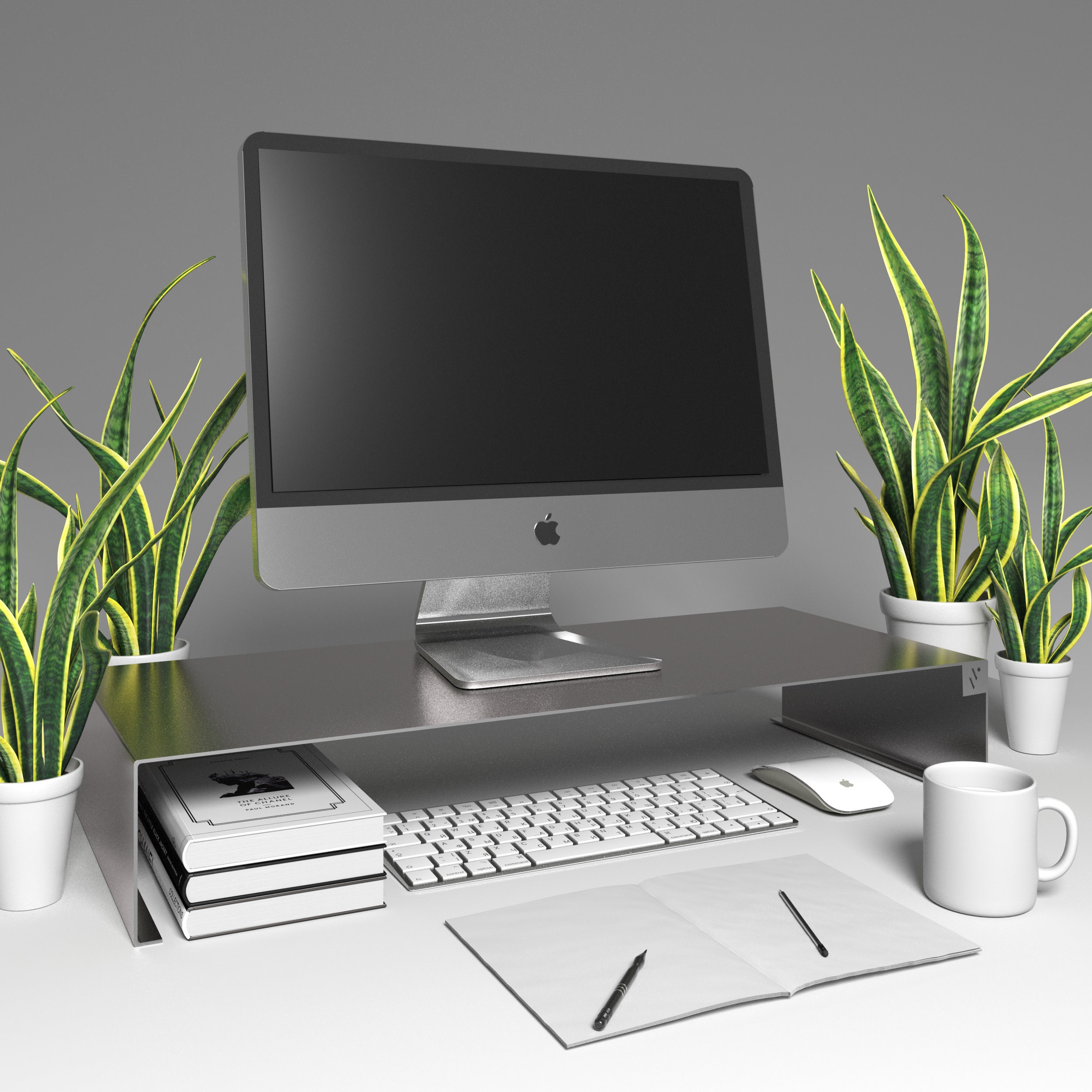 Modern Elegant Steel Monitor Stand for Computer Desk - Etsy