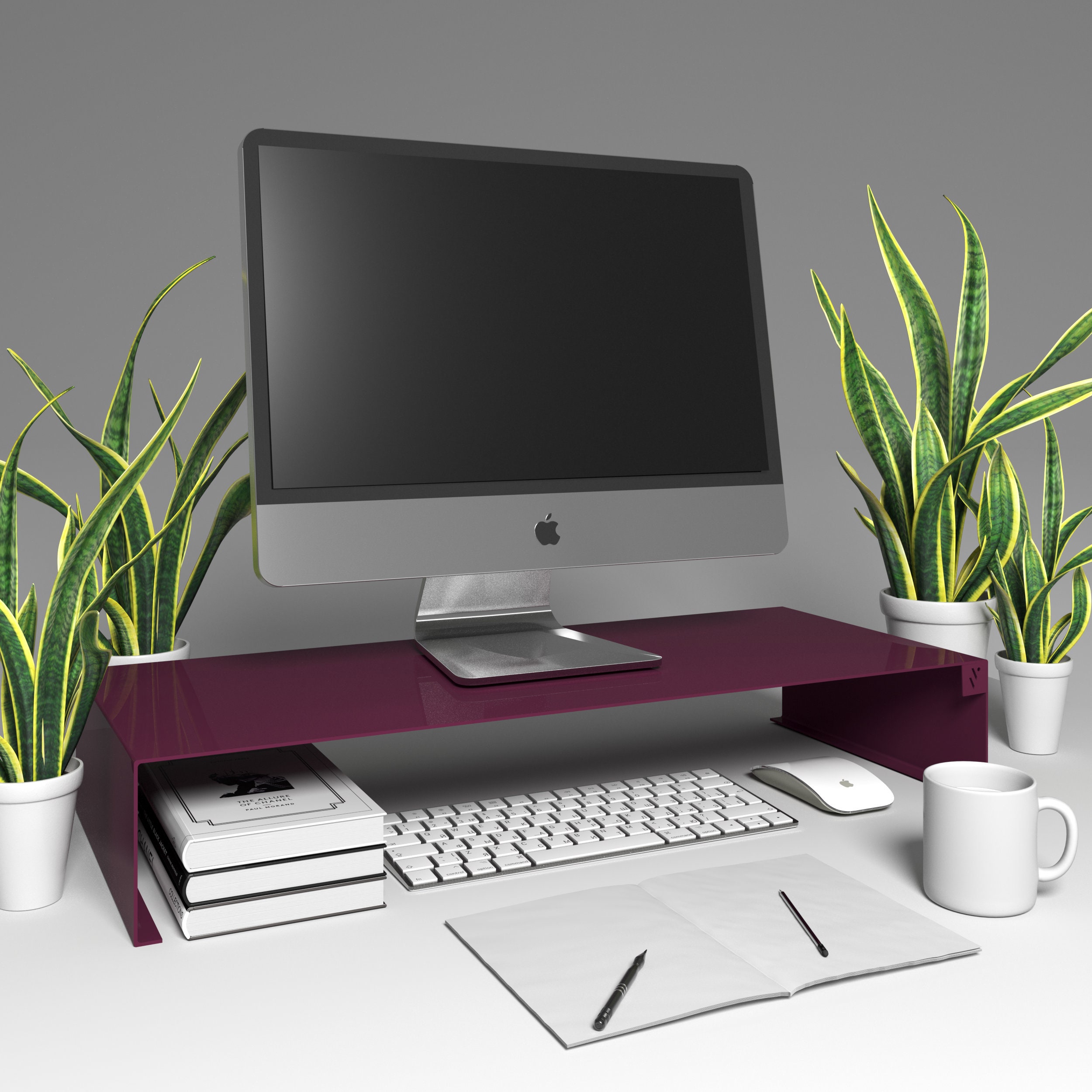 Modern Elegant Steel Monitor Stand for Computer Desk - Etsy