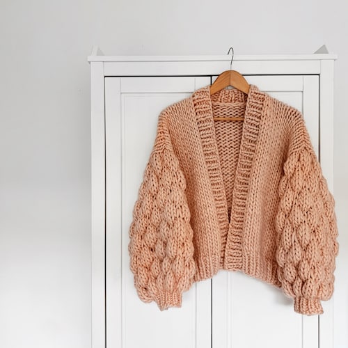 Bubble Sleeve Cardigan Knitting Pattern Bubble Grey Coat - Etsy