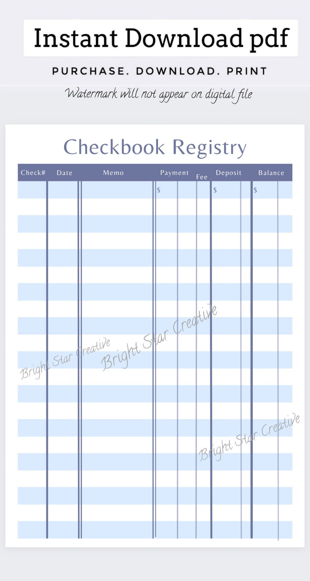 Checking Account Ledger, Accounting Ledger, Account Ledger, Printable ...