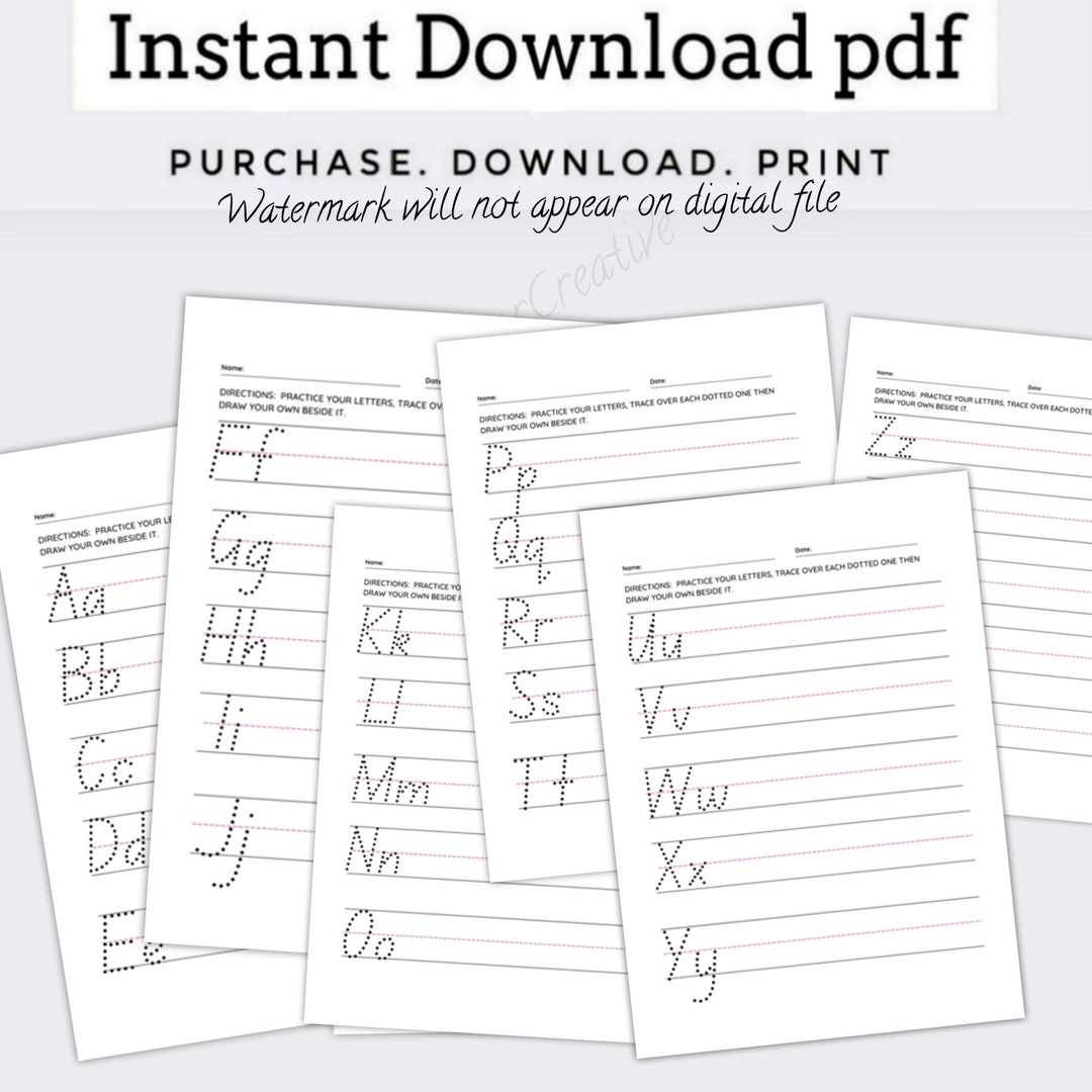 Printable Alphabet Worksheets, Alphabet Tracing, Kids Handwriting ...