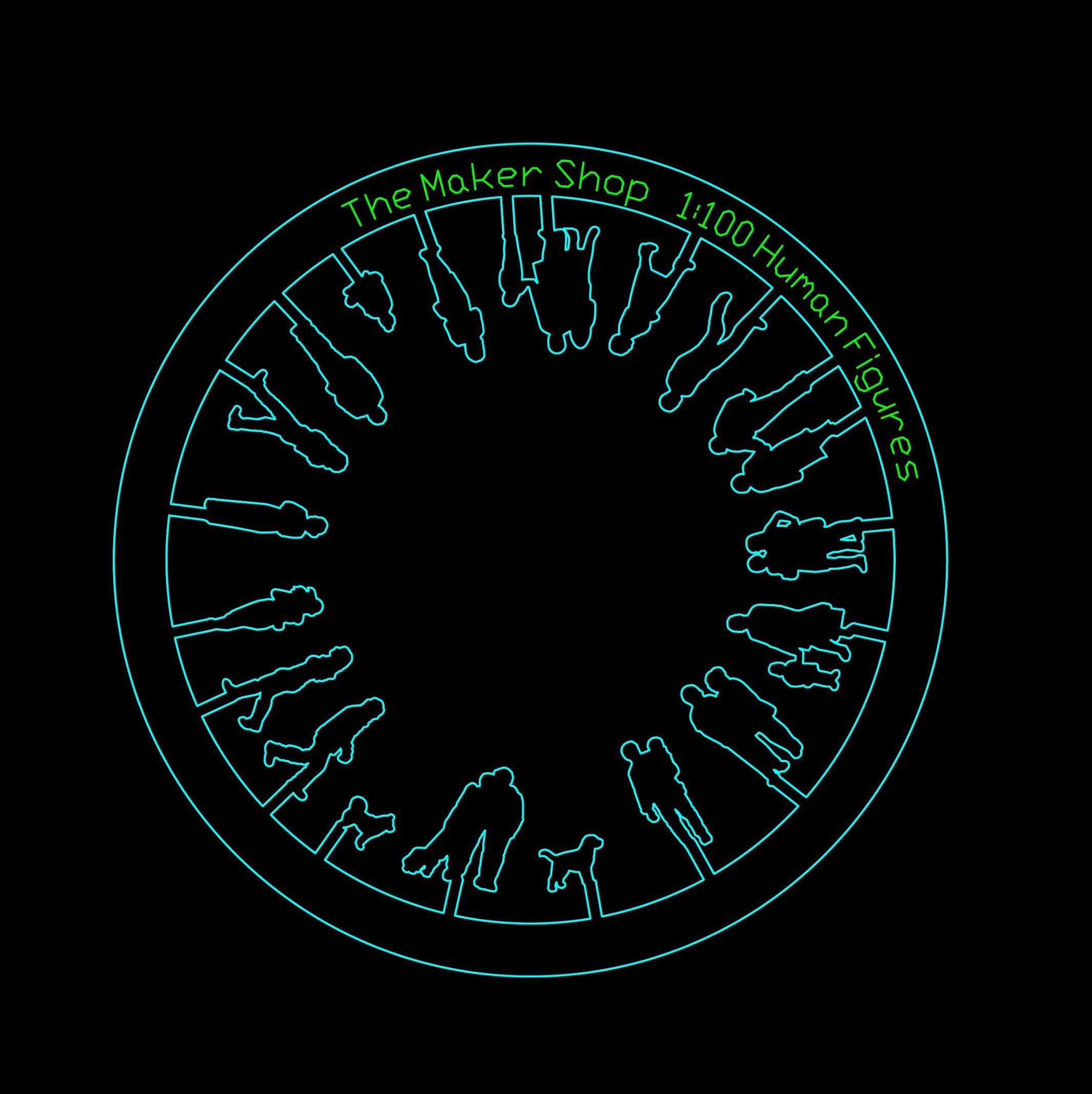 1:100 Human Figures Vector File Dxf Svg Ai Pdf Eps - Etsy