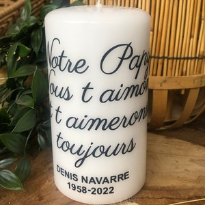 Bougie funéraire - deuil - Etsy France