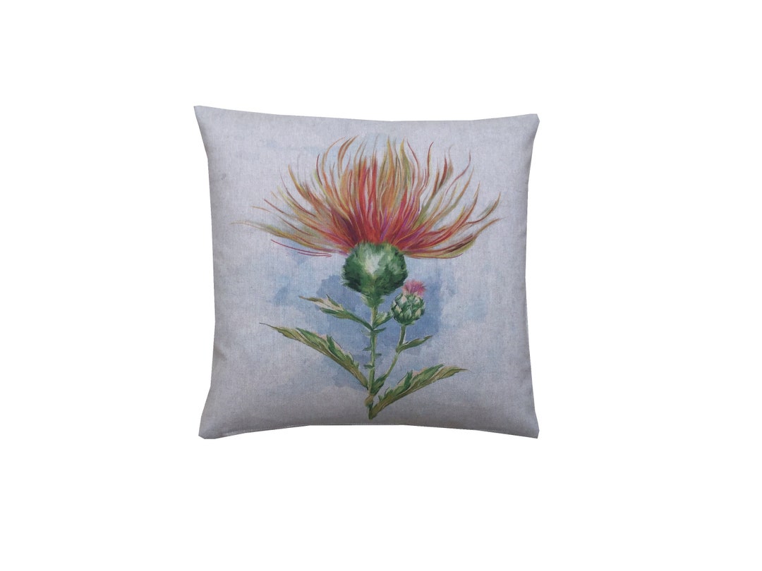 Scottish Emblem Thistle Digital Print Linen Beige, Home Accessories ...