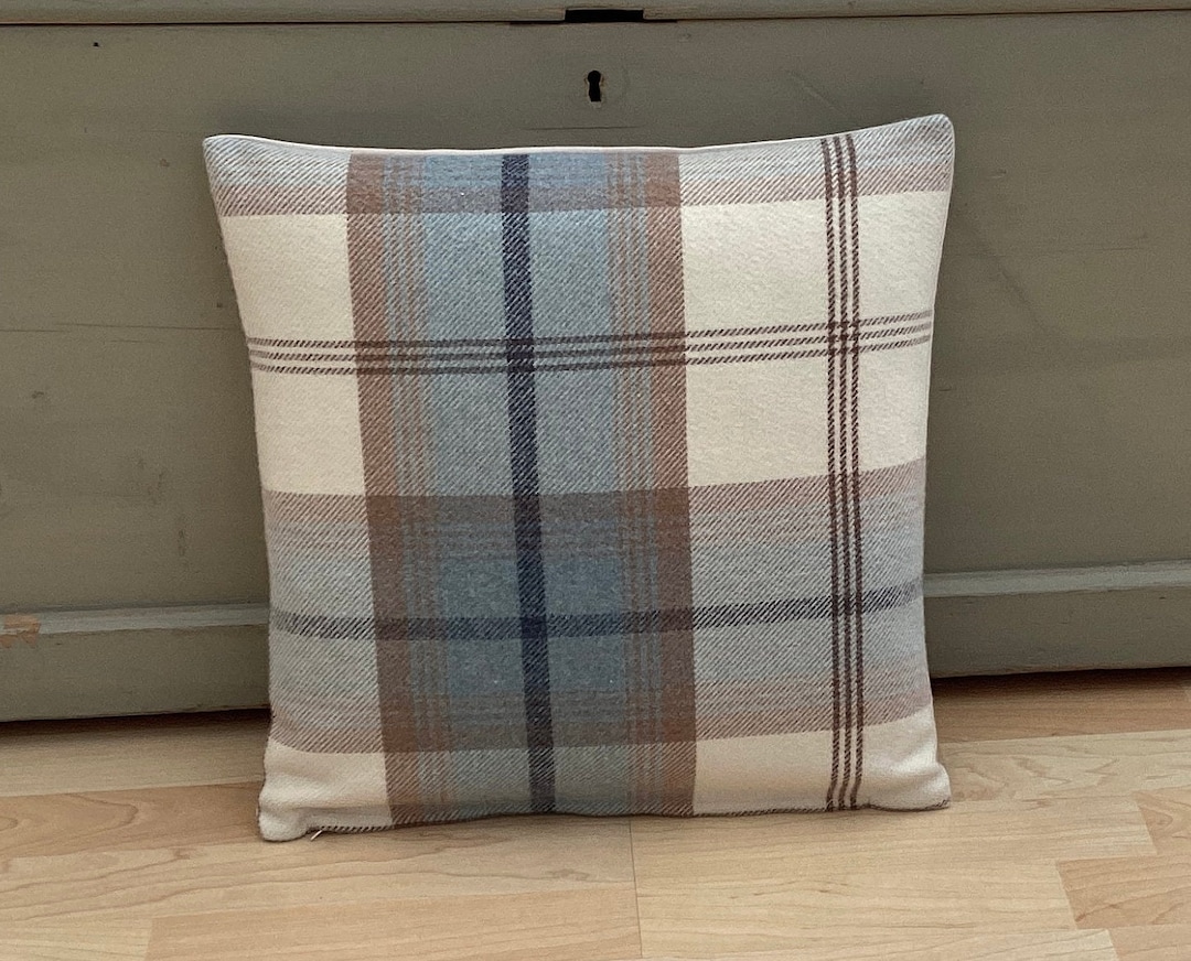 Balmoral Sky Blue Tartan Plaid Cushion Cover: Country Home Decor - Etsy