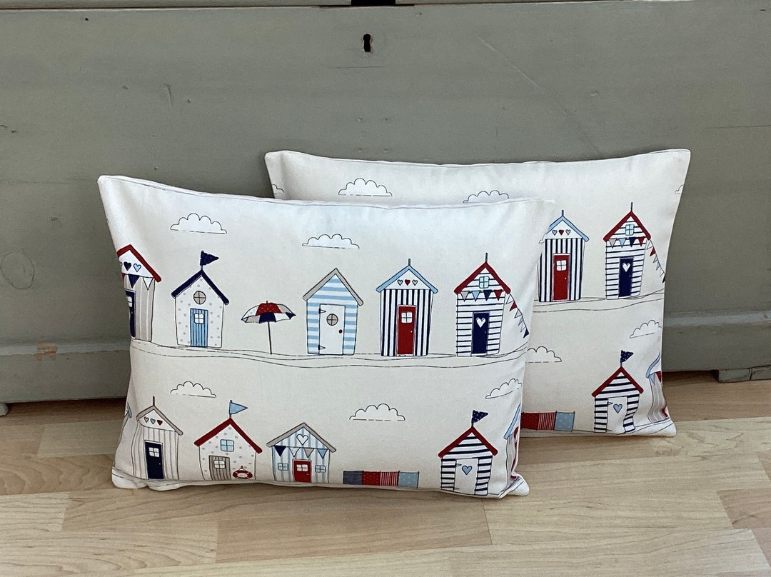 Complete Pair of Beach Huts Seaside Luxury Feather Filled Bolster ...