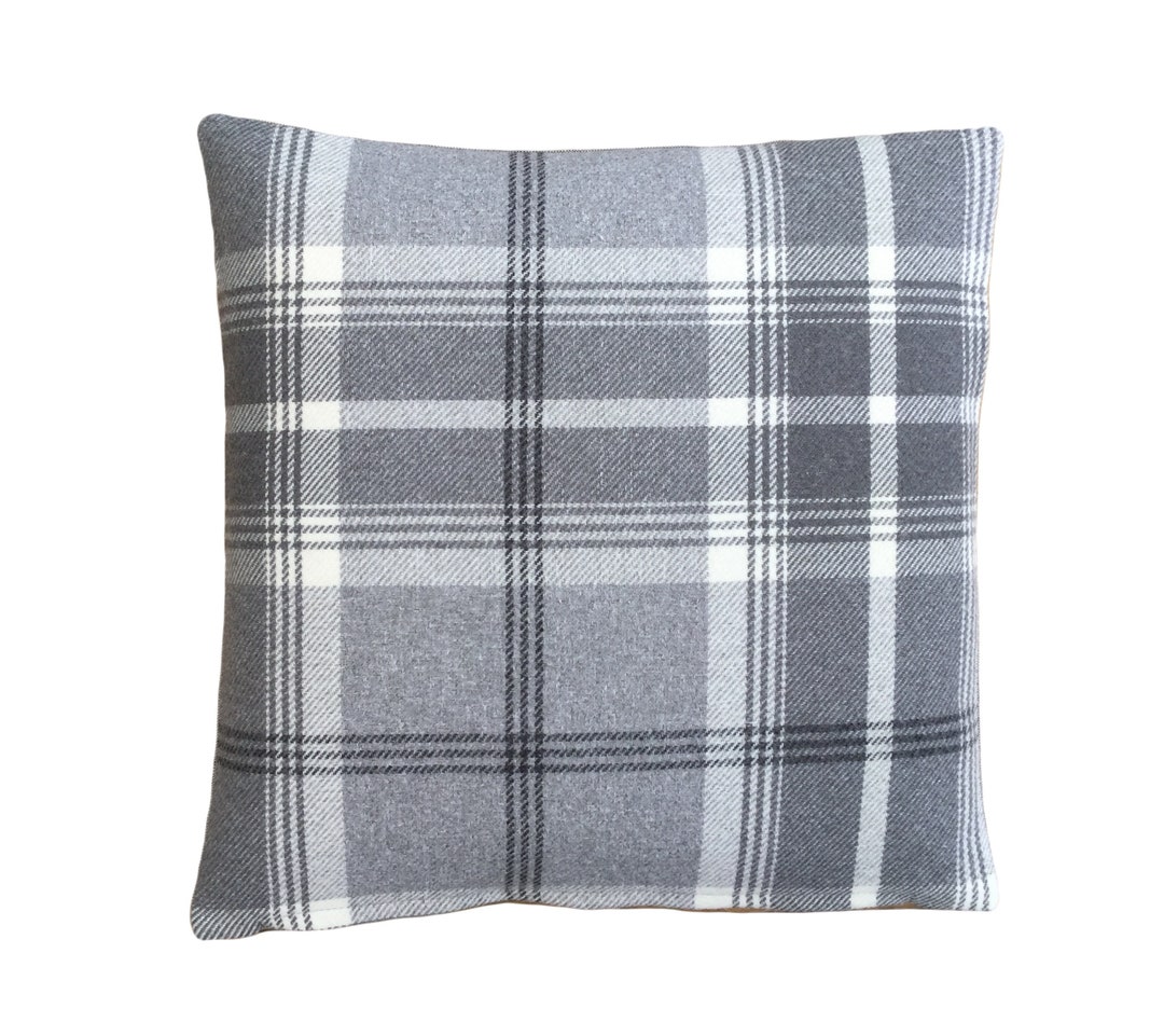 Double Sided Balmoral Dove Grey Ivory Cosy Tartan Plaid Tweed Check ...