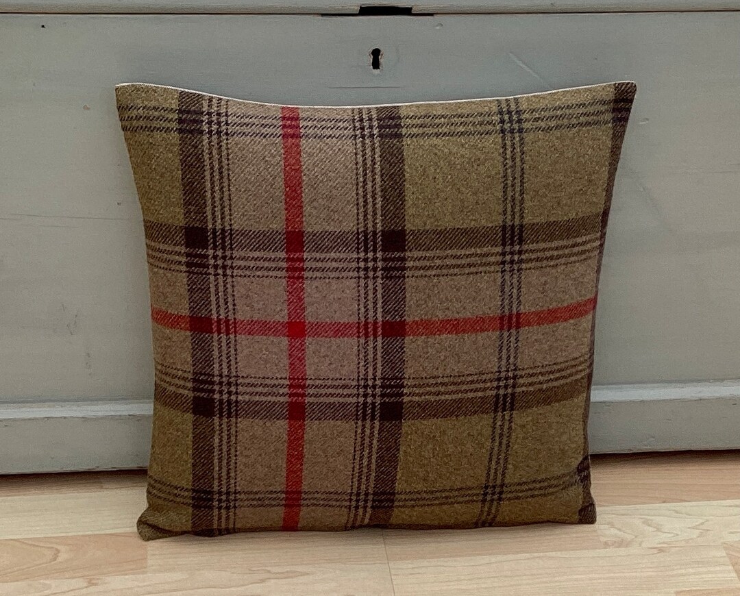 Handmade Double Sided Balmoral Tartan Plaid Tweed Pillow Cover: Hunter ...