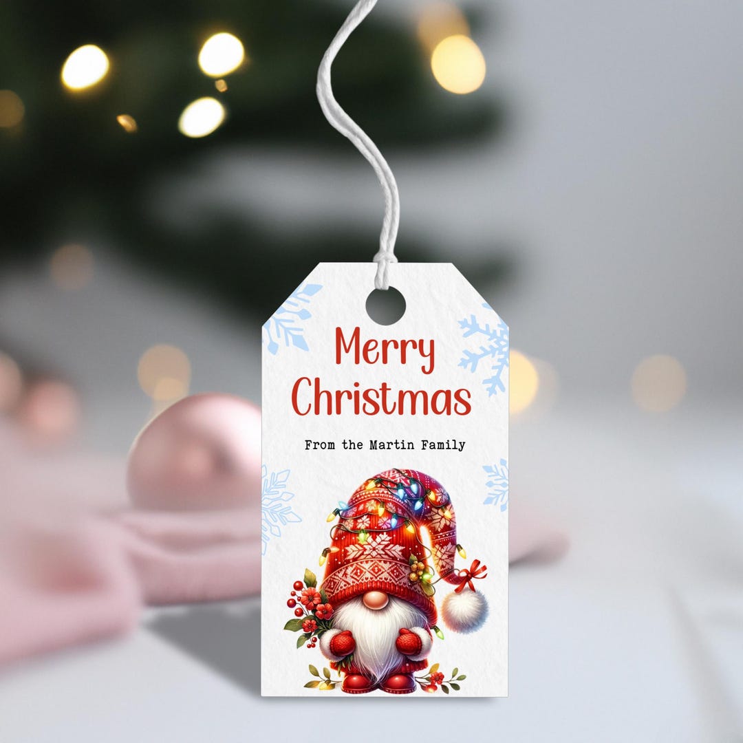 Merry Christmas Gift Tag Printable, Printable Christmas Gift Tag ...