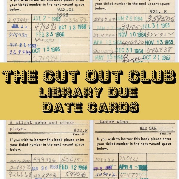 Library Cards - Etsy