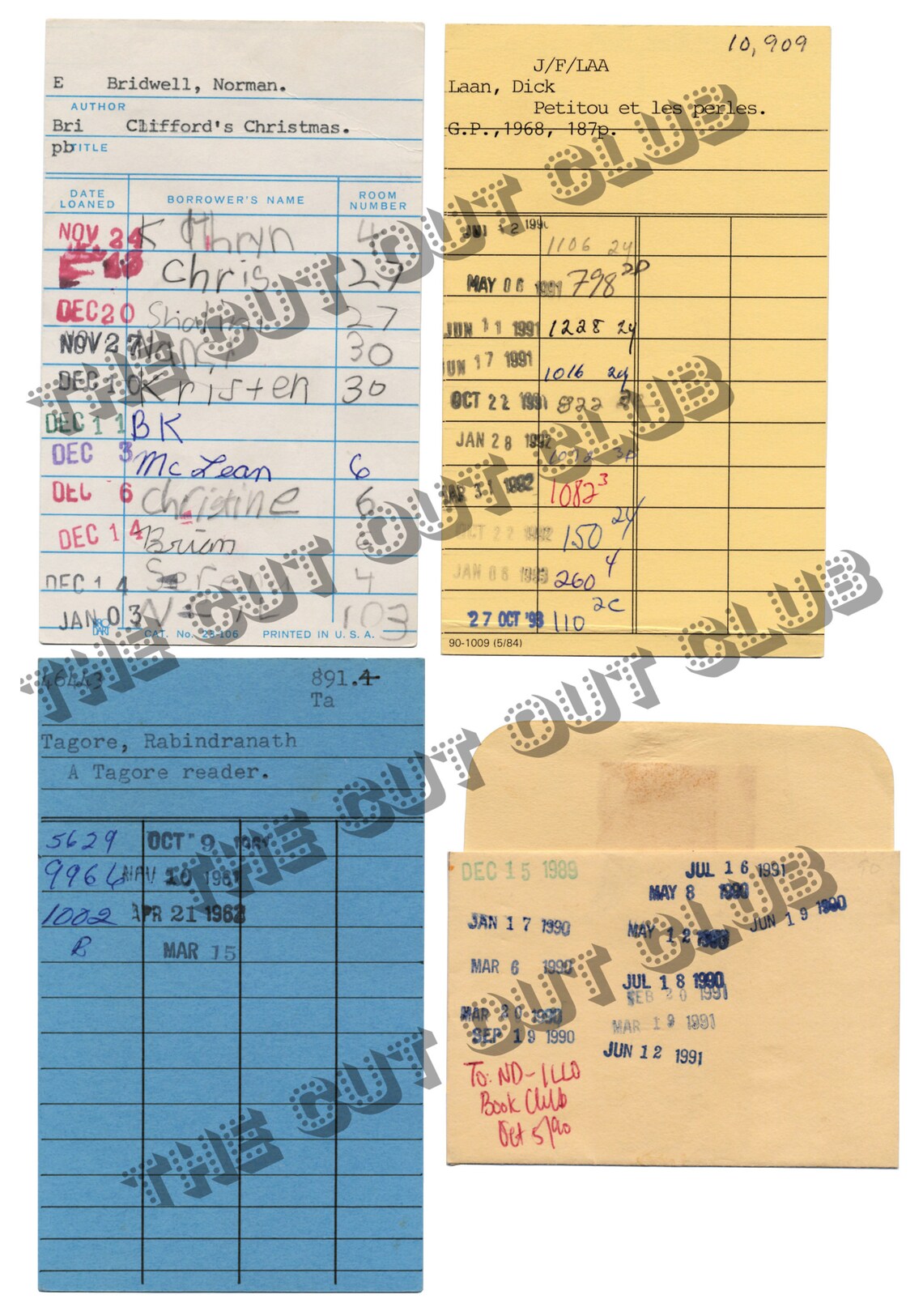 Vintage Library Due Date Cards Printable Digital Download - Etsy