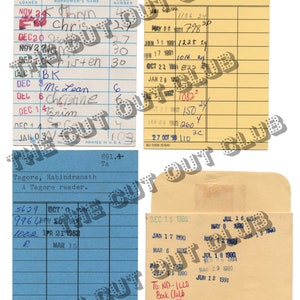 Vintage Library Due Date Cards, Printable Digital Download, Stamped ...