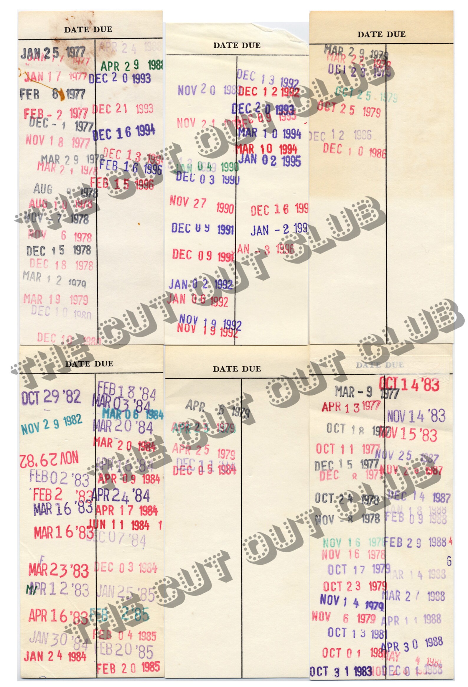 Vintage Library Due Date Cards Printable Digital Download - Etsy
