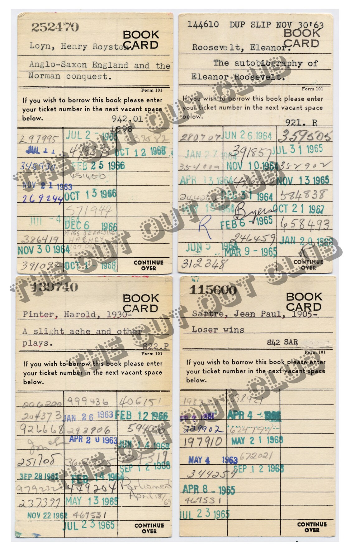 Vintage Library Due Date Cards Printable Digital Download - Etsy