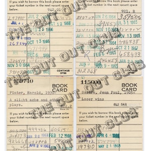 Vintage Library Due Date Cards, Printable Digital Download, Stamped ...