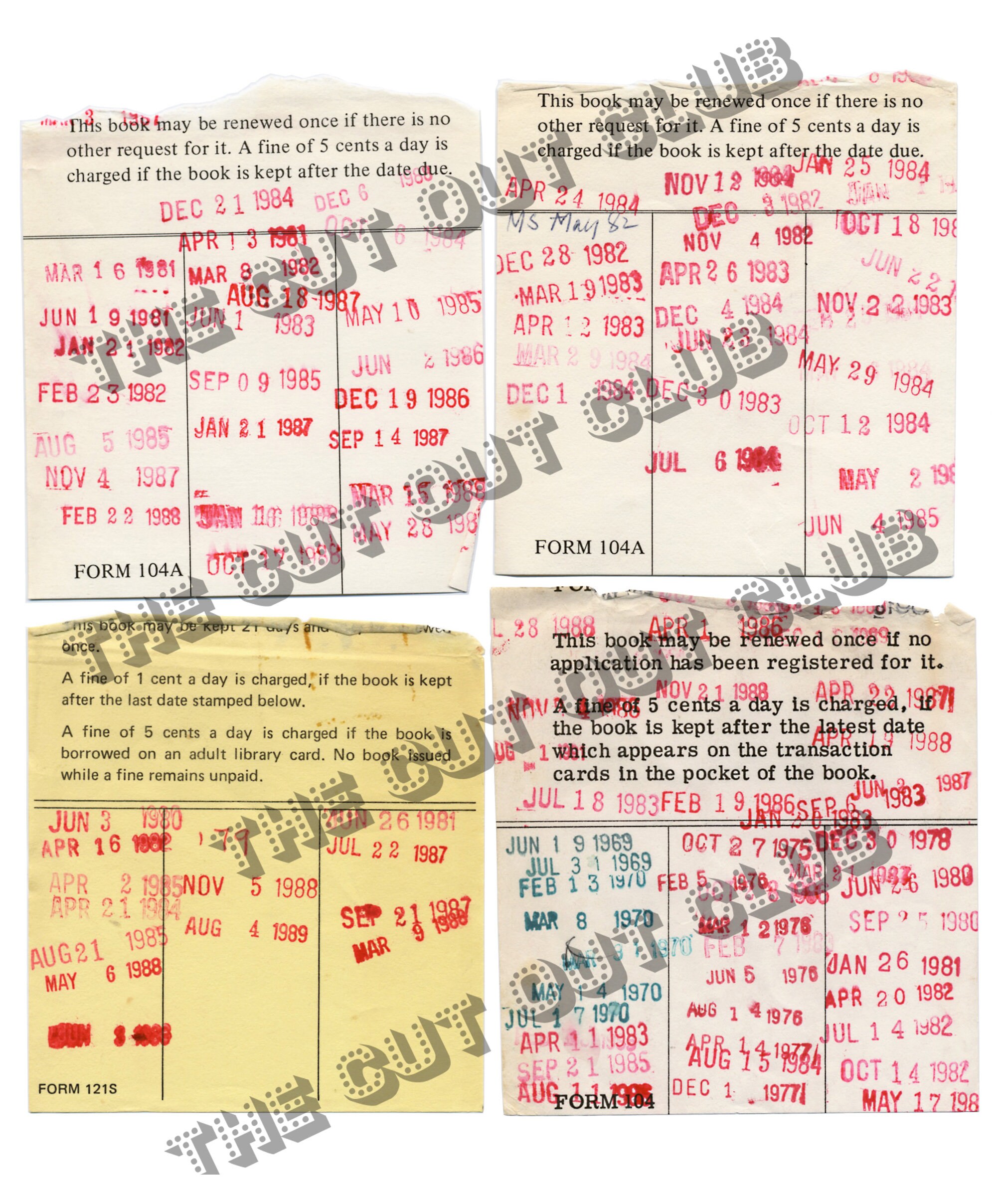 Vintage Library Due Date Cards Printable Digital Download - Etsy