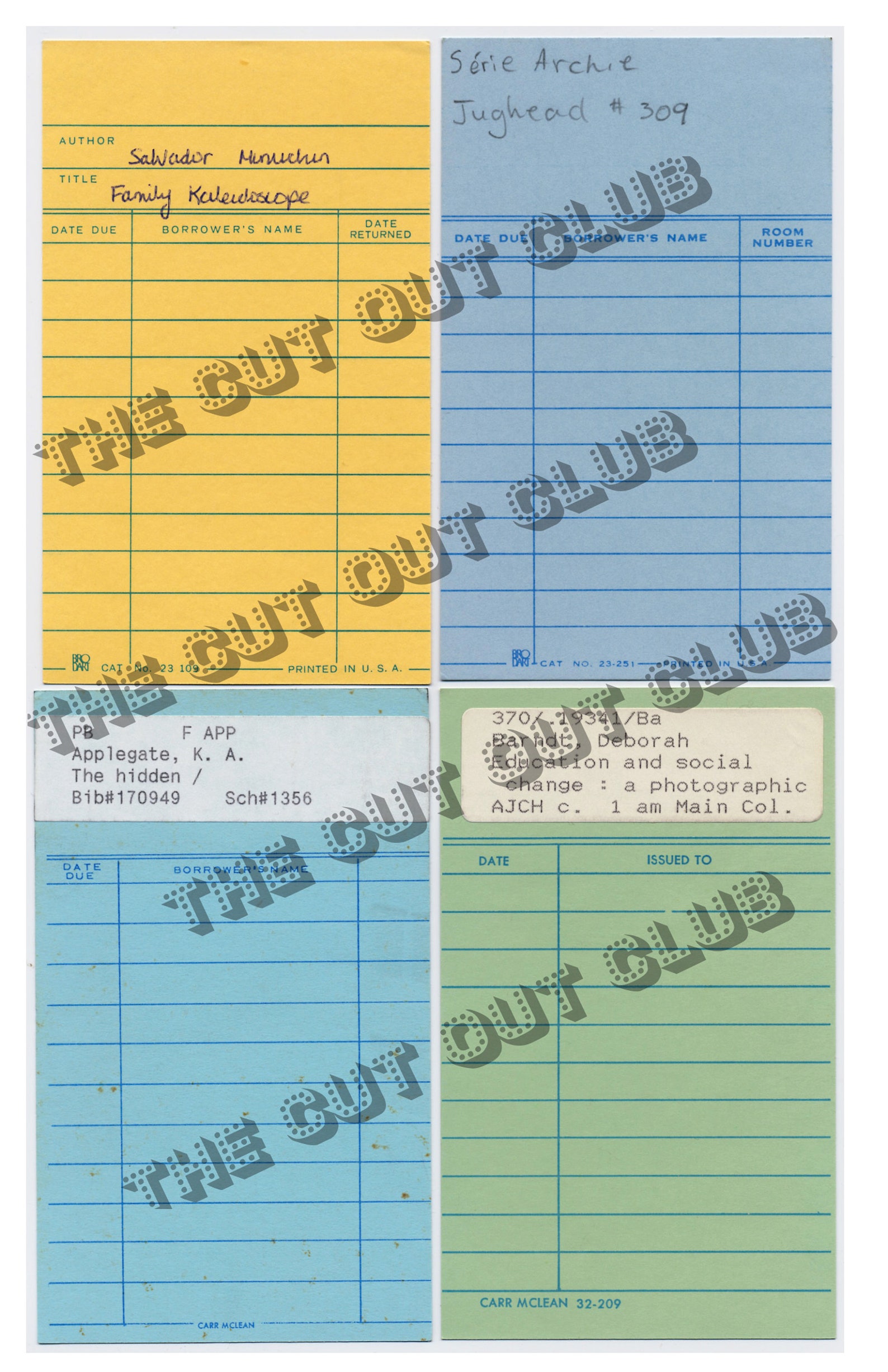 Vintage Library Due Date Cards Printable Digital Download - Etsy