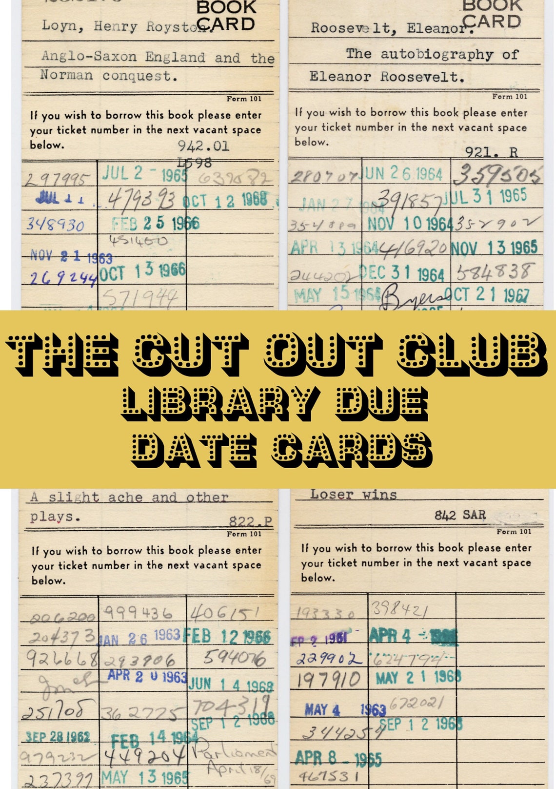 Vintage Library Due Date Cards Printable Digital Download - Etsy