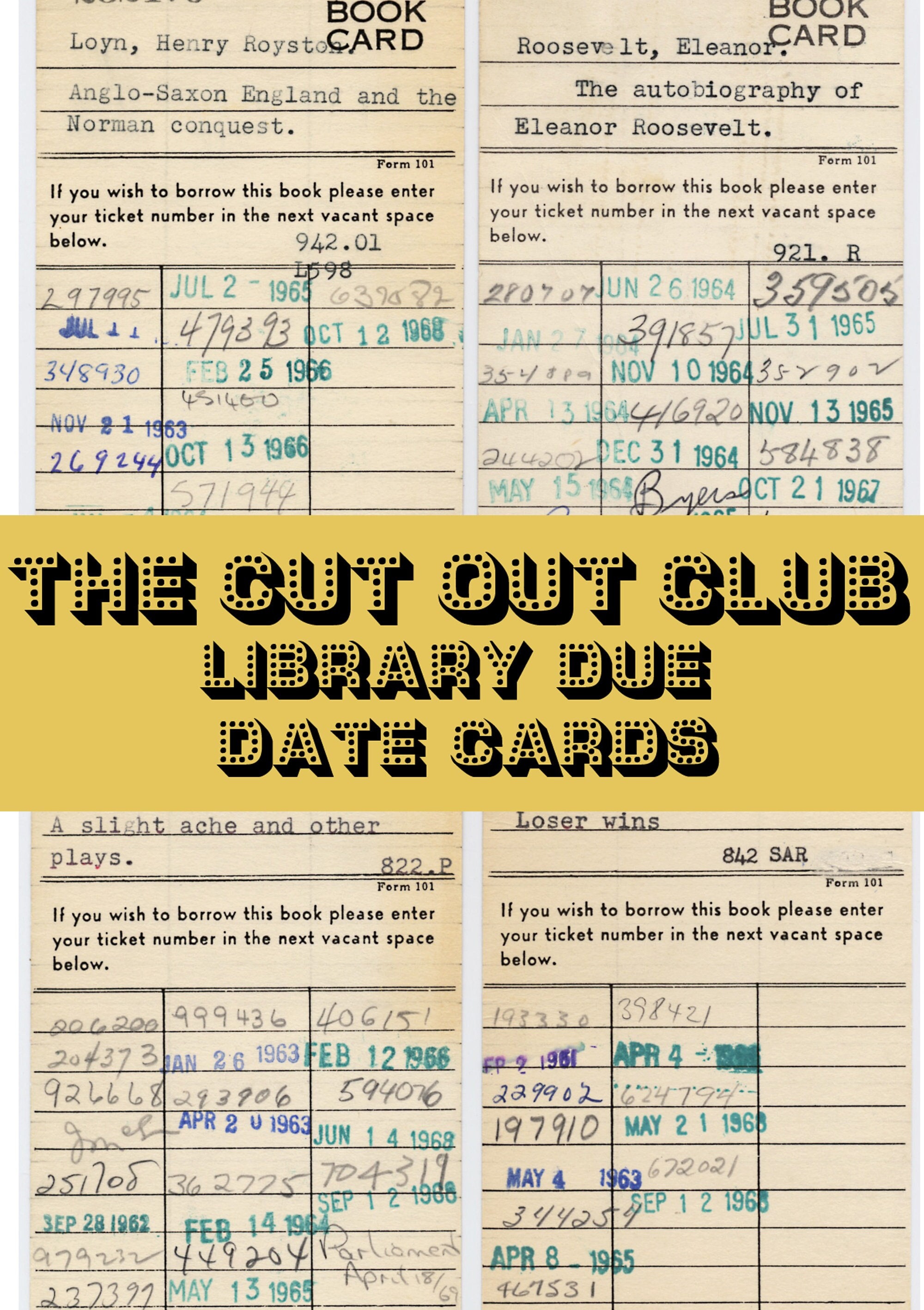 Vintage Library Due Date Cards Printable Digital Download - Etsy
