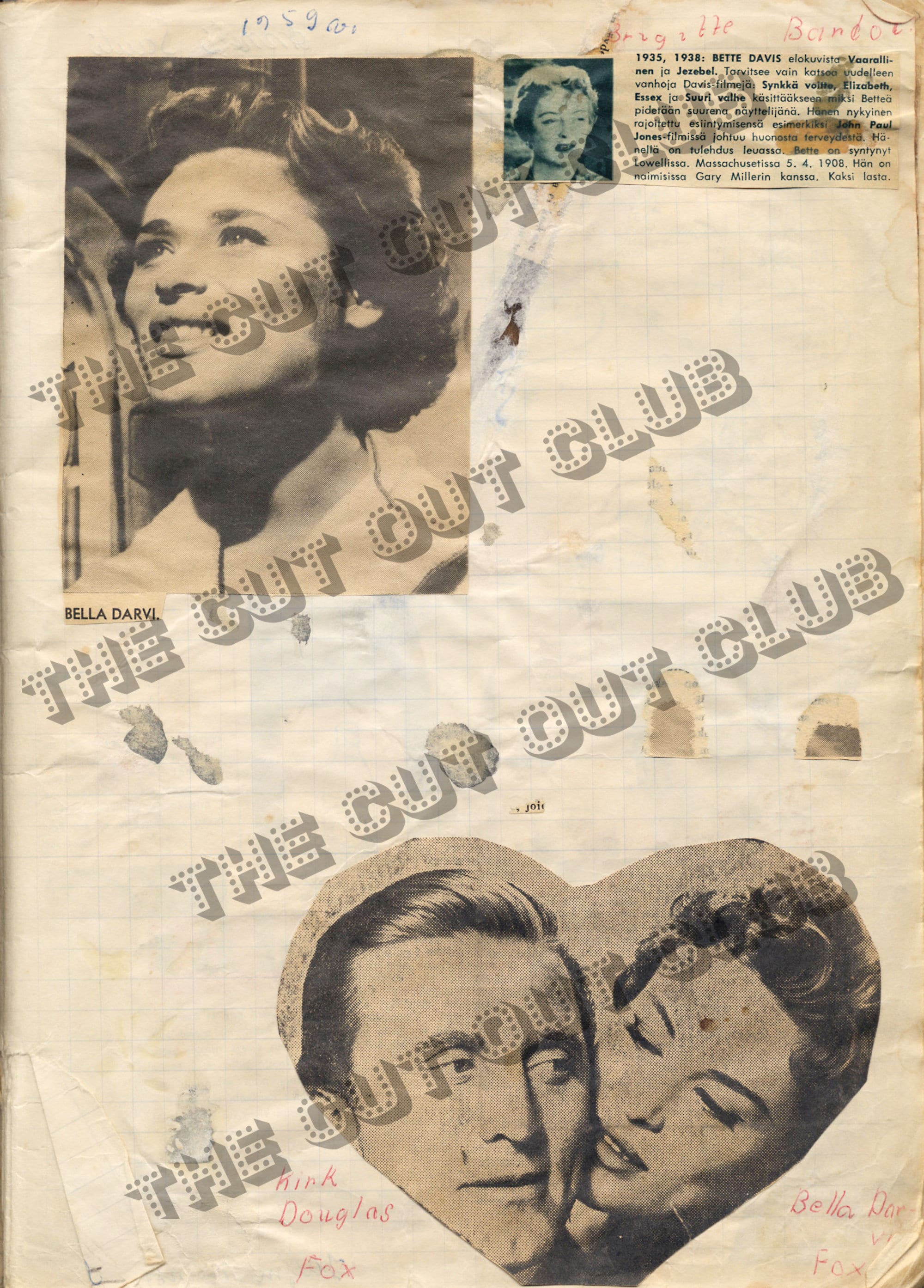 Vintage Scrapbook, 50s 60s Celebrity Fame Newspaper Clippings ...