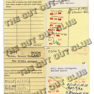 Vintage Library Due Date Cards, Printable Digital Download, Stamped ...