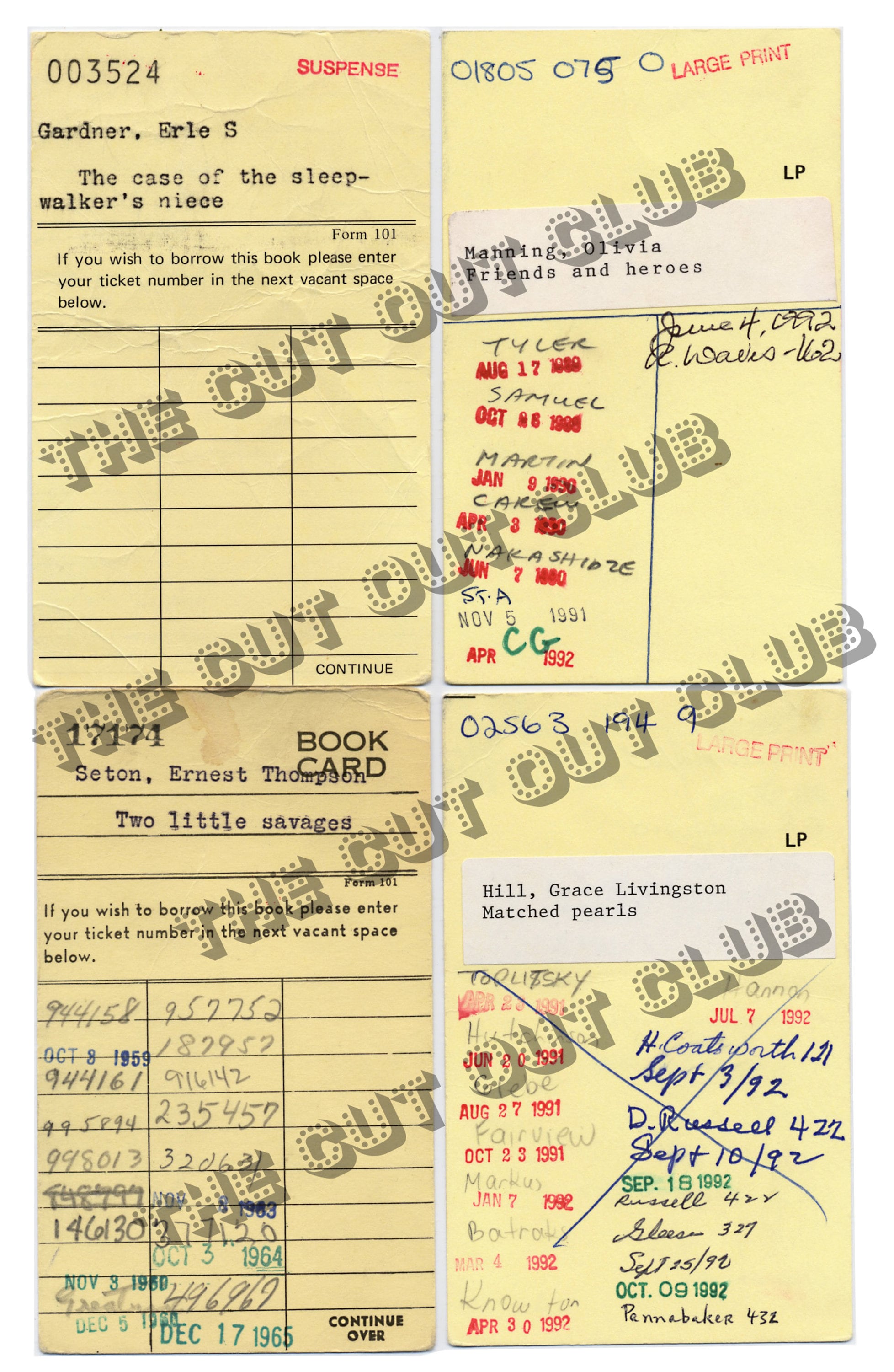 Vintage Library Due Date Cards Printable Digital Download - Etsy