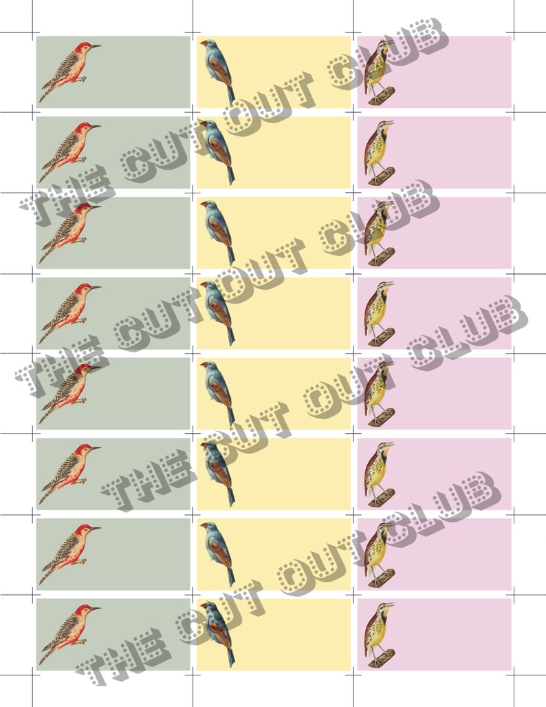 Vintage Bird Return Address Labels. Printable Digital Download. Mail ...