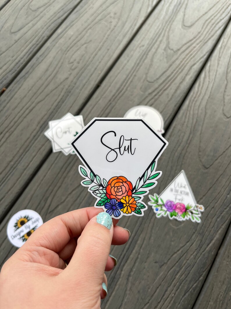Swear Word Stickers Pretty Swear Words Watercolor Flower - Etsy