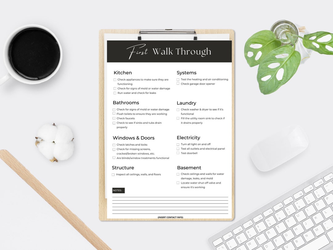 Real Estate Home Walk Through Checklist | Final Walk Through Checklist ...