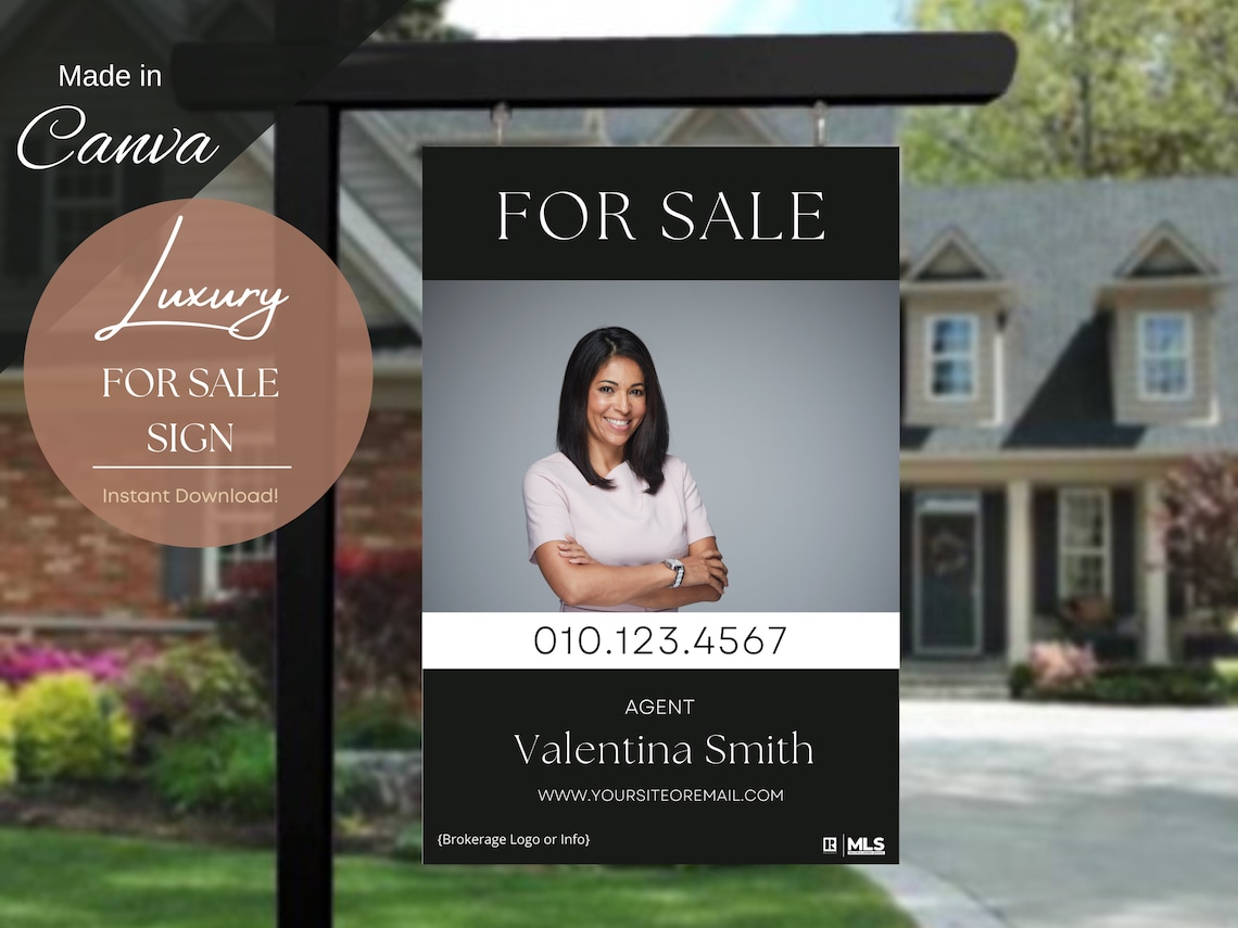 Luxury Real Estate Sign | Real Estate for Sale Sign | for Sale Sign ...
