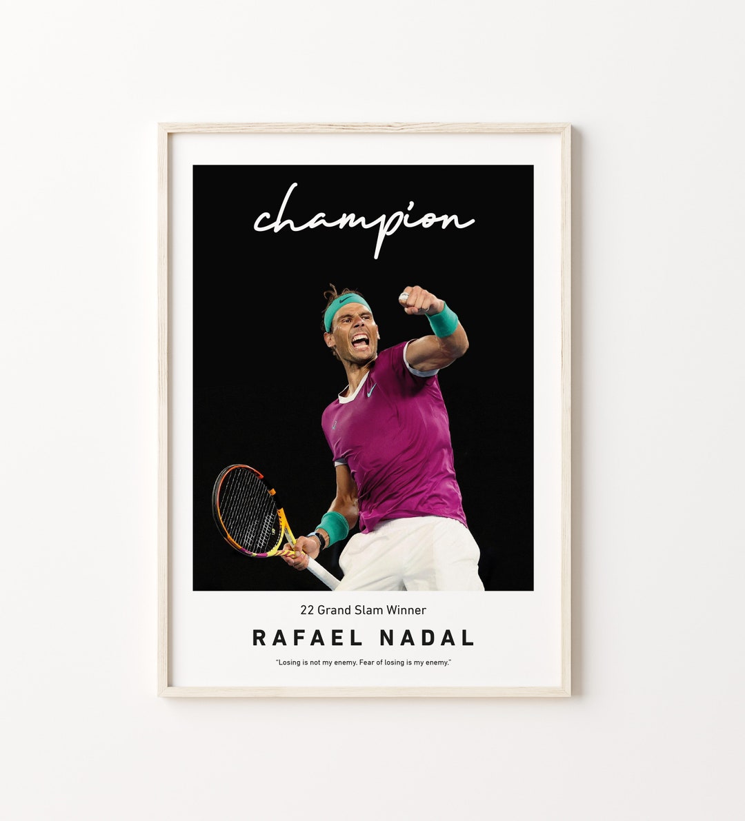 Rafael Nadal Poster, Tennis Poster, Tennis Wall Decor, Office Decor ...
