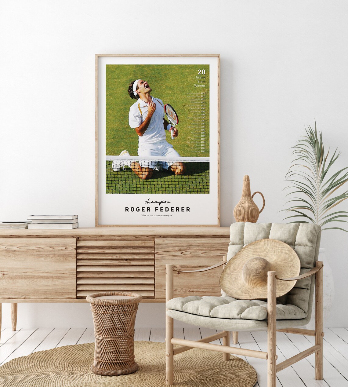 Roger Federer Poster, Tennis Poster, Tennis Wall Decor, Office Decor ...