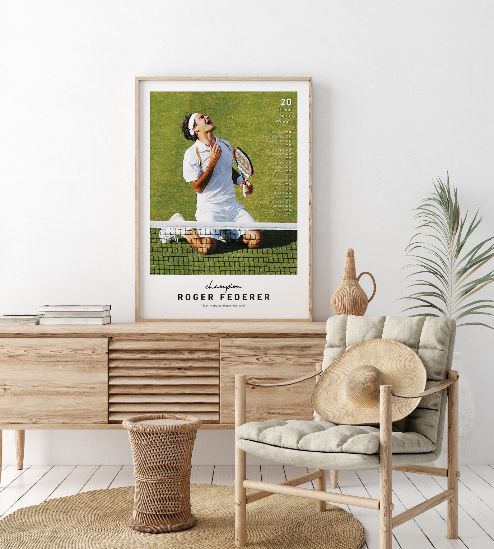 Roger Federer Poster, Tennis Poster, Tennis Wall Decor, Office Decor ...