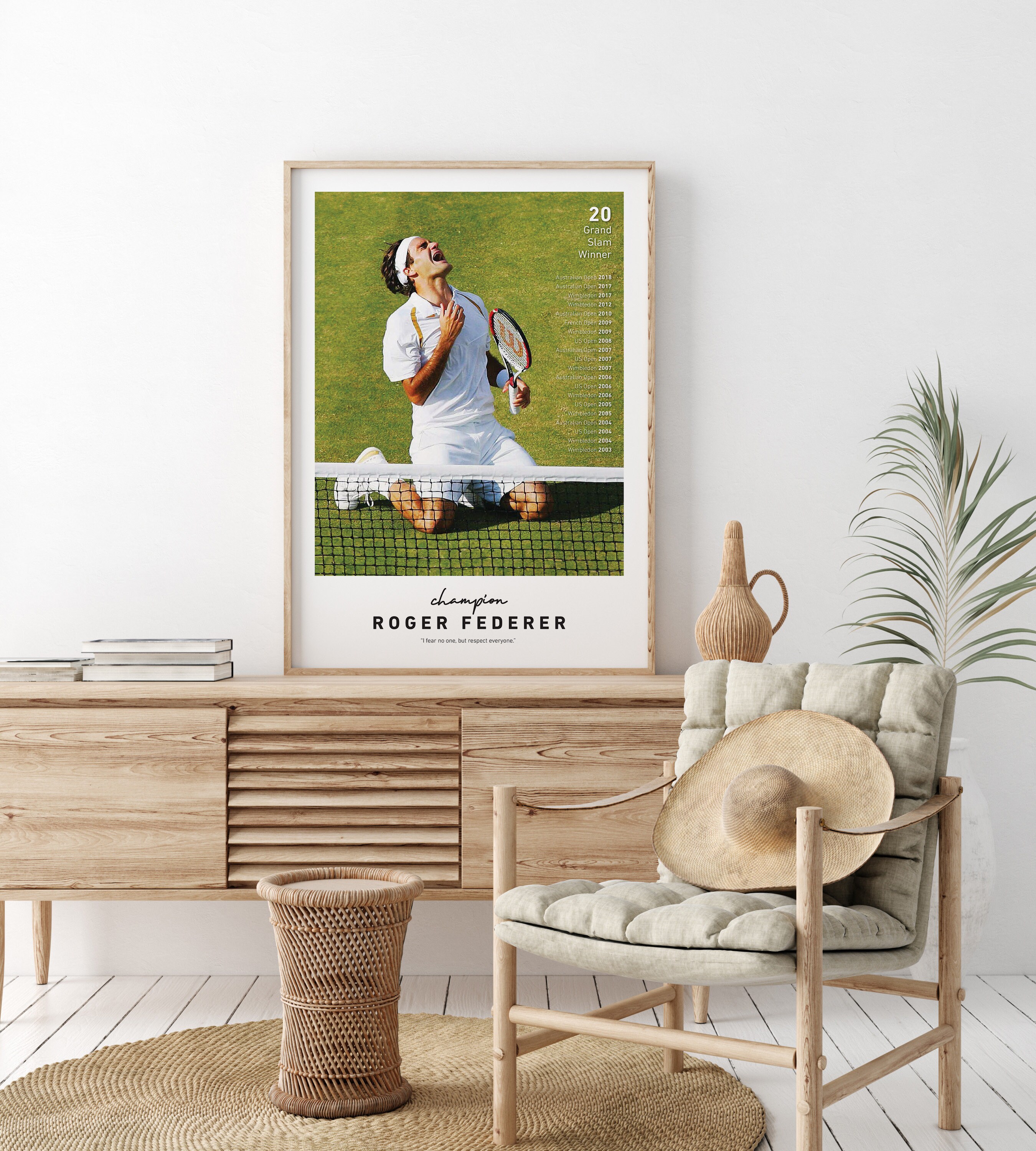 Roger Federer Poster, Tennis Poster, Tennis Wall Decor, Office Decor ...