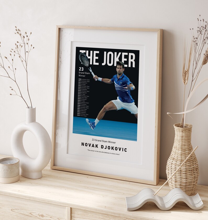 Novak Djokovic 2023 Poster, Tennis Poster, Tennis Wall Decor, Art ...