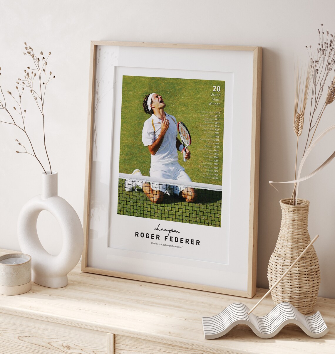 Roger Federer Poster, Tennis Poster, Tennis Wall Decor, Office Decor ...
