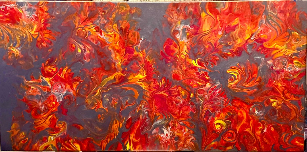 Painting, Acrylic Painting, Abstract, Fluid Acrylic, Cotton Canvas ...