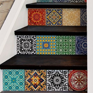Mexican Talavera Tile Stair Riser Self Adhesive Vinyl Stickers,peel ...