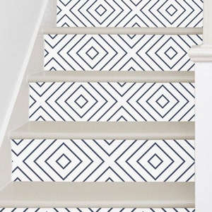 Athens Tile Wall Blue Stair Riser Self Adhesive Vinyl Stickers,peel ...