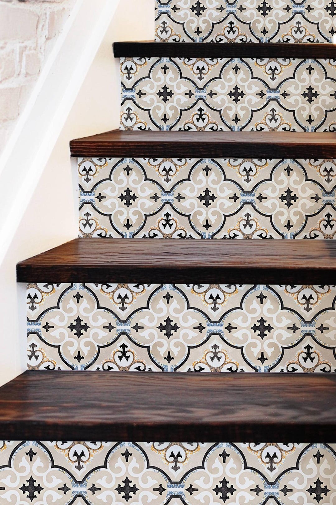 Moroccan Tile Pattern,stair Riser Stickers,peel and Stick Stair Riser ...