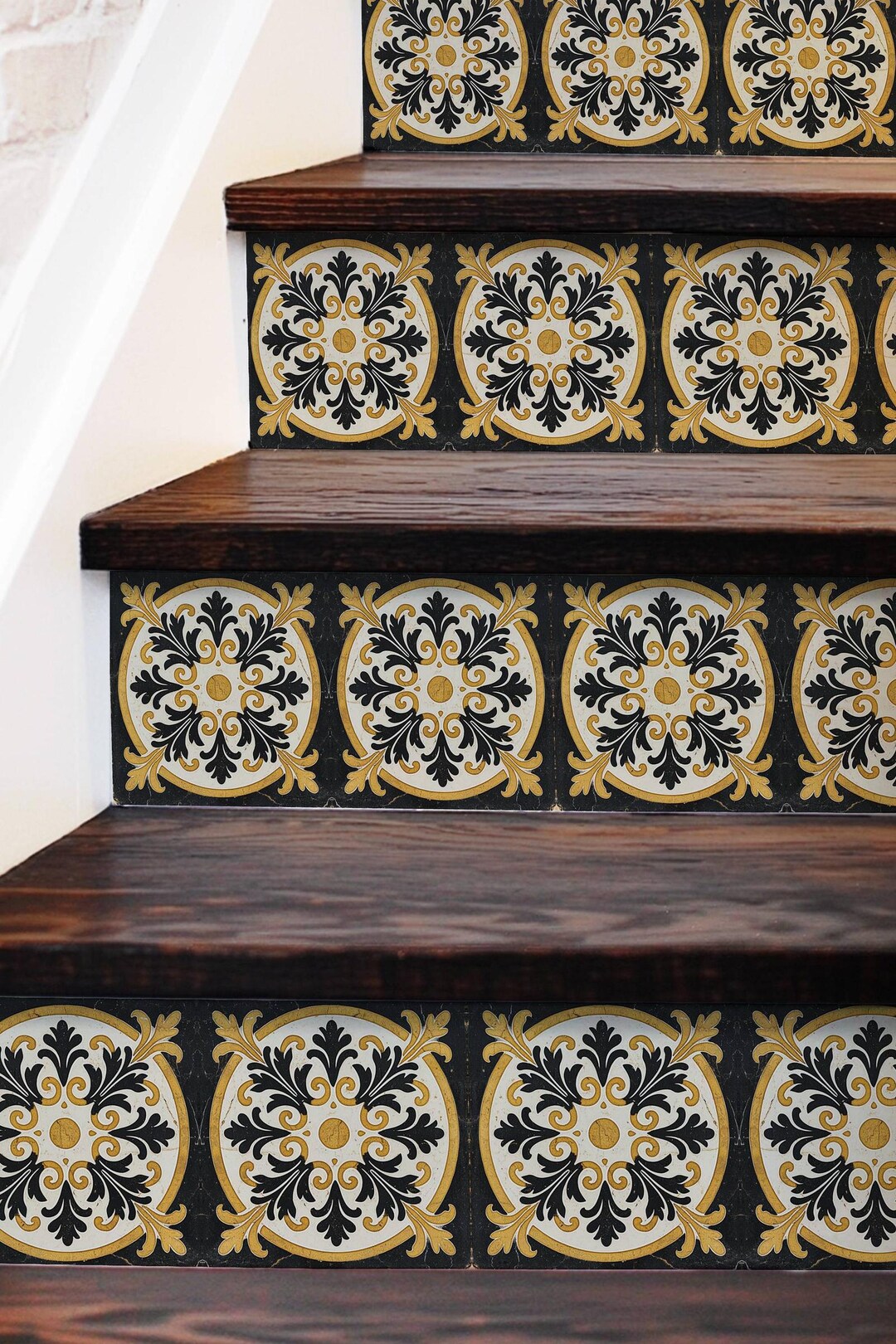 Rococo Acanthus Pattern,stair Riser Stickers,peel and Stick Stair Riser ...