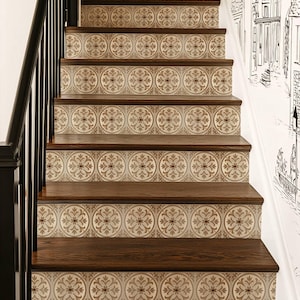 Medieval Botanical Pattern,stair Riser Stickers,peel and Stick Stair ...
