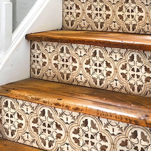 Moroccan Tile Pattern, Stair Riser Stickers, Peel and Stick Stair Riser ...