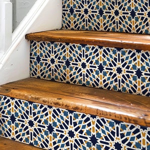 Moroccan Tile Pattern,stair Riser Stickers,peel and Stick Stair Riser ...