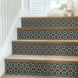 Moroccan Tile Pattern,stair Riser Stickers,peel and Stick Stair Riser ...